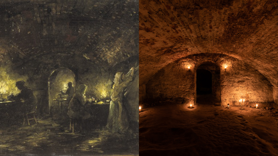 Did people live in the Edinburgh underground vaults?